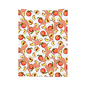 Peach Throw Blanket Super Soft Warm Bed Blankets for Couch Bedroom Sofa Office Car, All Season Cozy Flannel Plush Blanket for Girls Boys Adults, 70 X 50 Inch