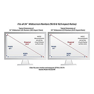 Kantek LCD Protect Deluxe Anti-Glare Filter for 24-Inch Widescreen Monitors (16:10 and 16:9 Aspect Ratios) (LCD24W),Silver
