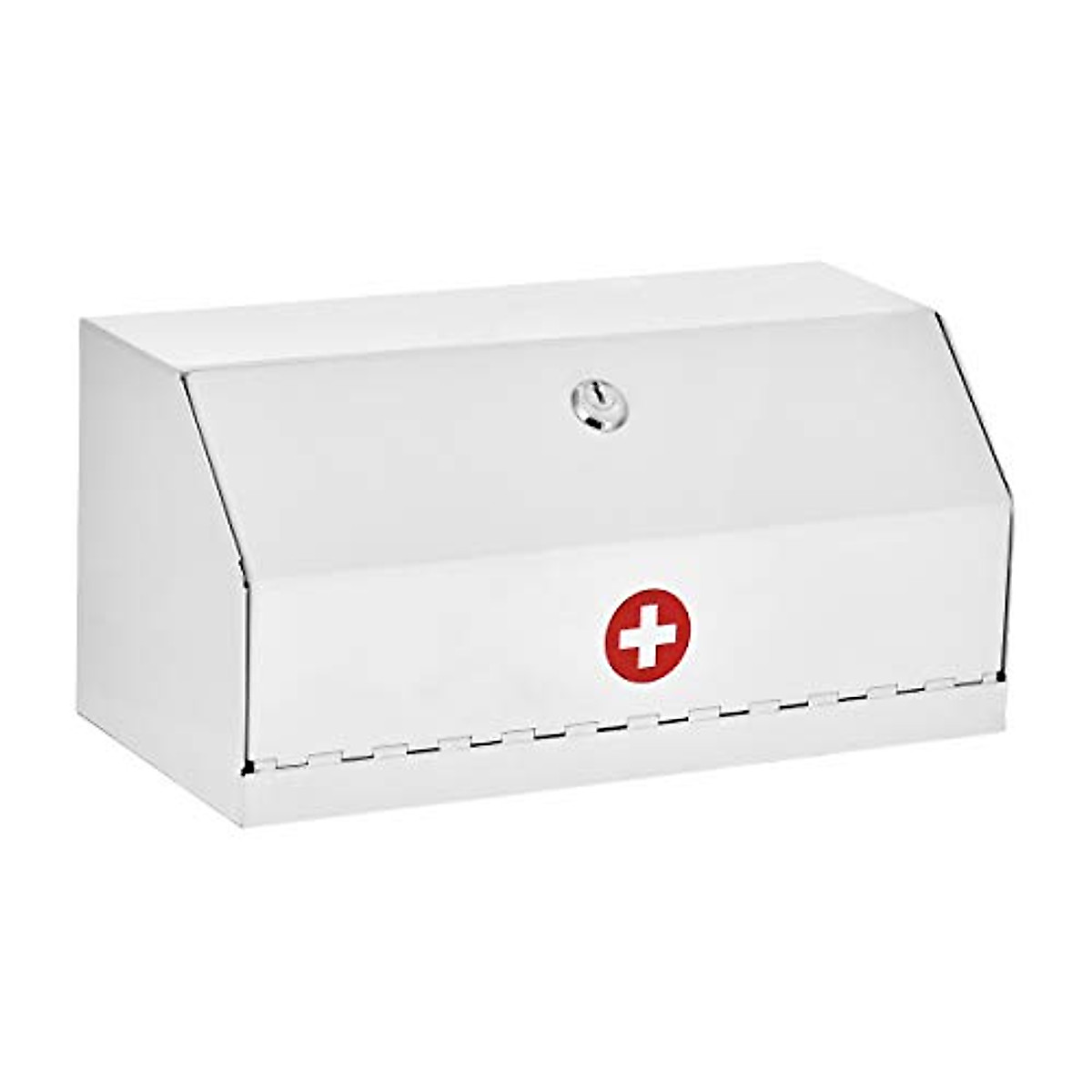AdirMed Locking Drug Cabinet (White) Medicine Cabinet with Pull-Out Shelf & Document Pocket (Red) Bundle