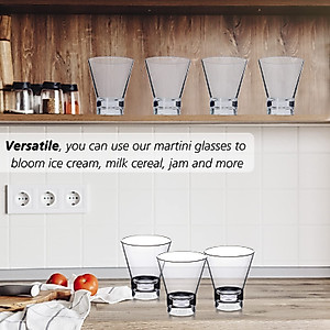 24 Pcs 9oz Plastic Martini Glasses Stemless Reusable Cocktail Glasses Plastic Margarita Cups Clear Party Champagne Cups for Poolside Wine Drinking Party Outdoor Parties Weddings Picnics