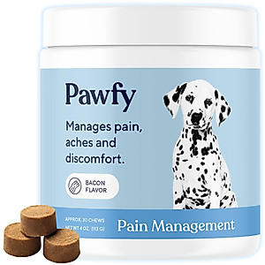 Pawfy Dog Pain Relief Anti Inflammatory | Joint Supplement for Dogs - Ideal for Senior & Large Dogs | Natural Hip & Joint Care Support | Dog Arthritis Pain Relief | Fast-Acting 30 Soft Chews