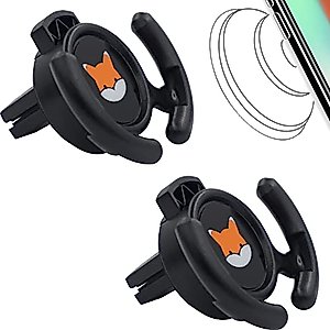 HOMEFOX Holder Car Mount Compatible for Popsocket Collapsible Grips- 2 Pack Mount for Car Vent, Socket Car Holder for iPhone with Secure Vent Clip for Horizontal Air Vent ONLY, Black