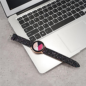 Bling Bands Compatible with Samsung Galaxy Watch 7 6 5 4 Band 40mm 44mm/ Galaxy Watch 6 4 Classic Band 43mm 47mm 46mm 42mm/Watch 5 pro 45mm/Active 2 Band, 20mm Bling Glitter Leather Band