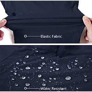 MAGNIVIT Long Shorts for Men Hiking Cargo Shorts Quick Dry Lightweight Capri 3/4 Cropped Pants Navy Blue