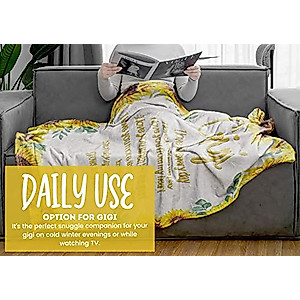InnoBeta Gigi Sunflower Throw Blanket - Gigi Gifts for Grandma - Flannel Blankets Gift for Gigi on Christmas, Birthday, or Thanksgiving - 50" x 65"