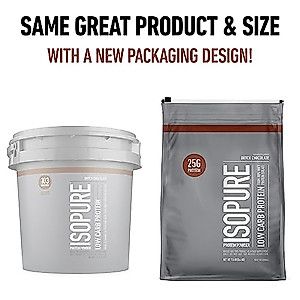 Isopure Protein Powder, Low Carb Whey Isolate, Gluten Free, Lactose Free, 25g Protein, Keto Friendly, Dutch Chocolate, 103 Servings, 7.5 Pound (Packaging May Vary)