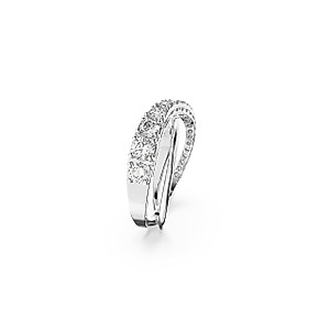 SWAROVSKI Women's Hyperbola Ring, Clear Crystal Stones in a Spiral Design, Rhodium Finished Setting, Size 52