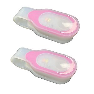 2pcs Hands Free LED Flashlight Clip on Flashlight Mini Safety Nursing Night Lights for Outdoor Sports Pink z1 z1