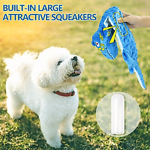 Senneny No Stuffing Dog Toys with Squeakers, Crinkle Plush Dog Toys for Large Medium Small Dogs, Durable Interactive Dog Toys for Puppies, Crocodile