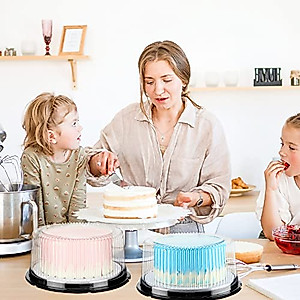 20 Pieces Round Cake Carrier 10 Inch Plastic Containers for Cake Clear PET Cake Transport Container Disposable Cake Containers Carriers with Dome Lids Cake Holder Display Containers for Transport