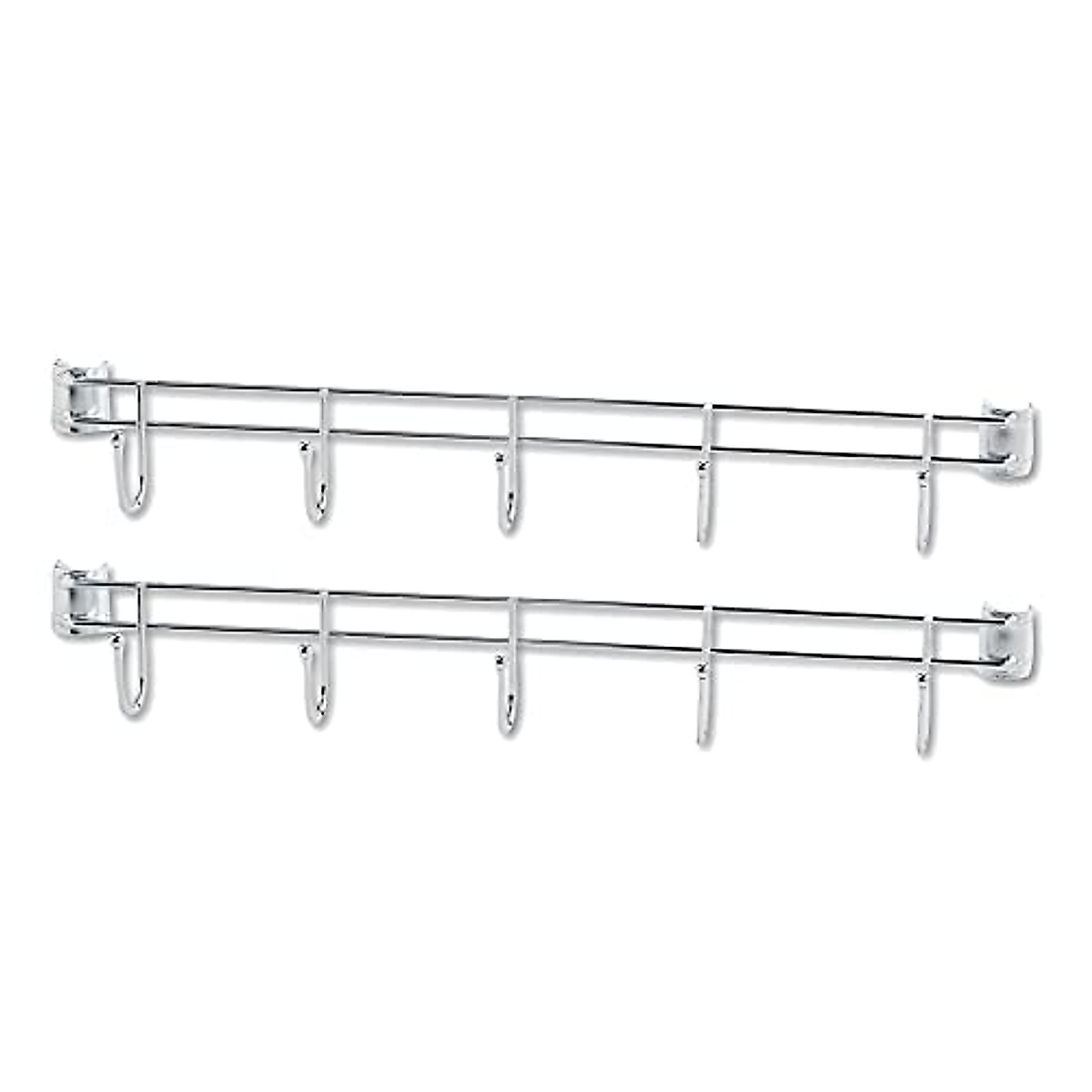 Alera ALESW59HB424SR 24 in. Deep 5-Hook Bars for Wire Shelving - Silver (2-Piece/Pack)
