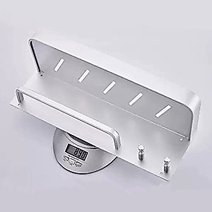 IRDFWH Bathroom Shelves Silver Aluminum Wall Mounted Black Kitchen Towel Rack Cup Holder Storage Racks Shampoo Holder Hardware (Color : Silver.)