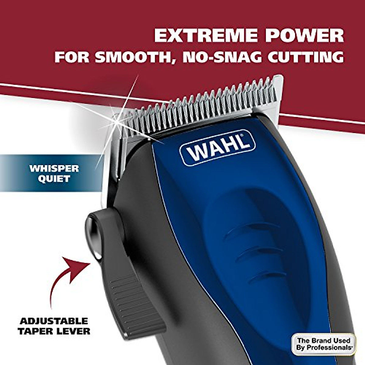 Wahl Self Cut Compact Corded Clipper Personal Haircutting Kit with Adjustable Taper Lever, and 12 Hair Clipper Guards for Clipping, Trimming & Personal Grooming – Model 79467