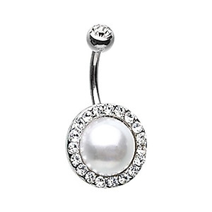 Royal Supreme Jewelled Imitation Pearl WildKlass Belly Button Ring