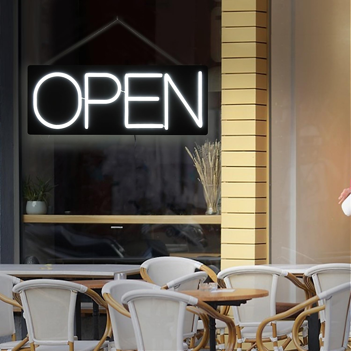 Open Signs for Business 12V/2A Ultra Bright LED Neon Open Sign 16 Inch Lighted Open Sign Electric Light Up Open Sign for Business Storefront Window Glass Door Retail Shop Store Bar Salon