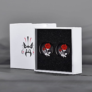 COOEAR Double Flared Gauges for Ears Rose Gold Logo Plugs and Tunnels Can't Screw Piercing Expander Stretchers Jewelry 00g to 1 Inch.