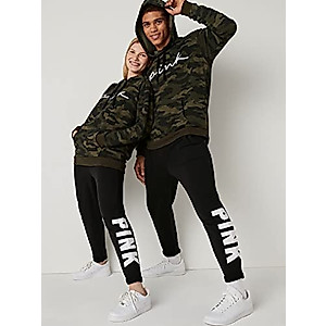 Victoria's Secret PINK Fleece Pullover Campus Hoodie, Carbide Camo, Small