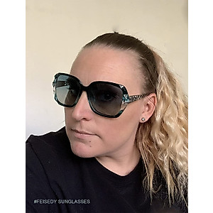 FEISEDY Classic Polarized Women Sunglasses Sparkling Composite Frame B2289