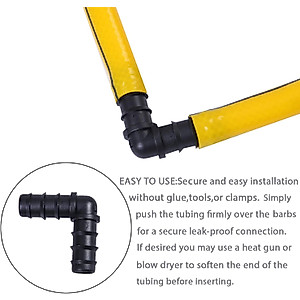 URATOT 40 Pieces Drip Irrigation Fittings Kit 1/2" Tubing Set, 10 Tees, 10 Couplings, 10 Elbows and 10 End Cap Plugs Drip Irrigation Barbed Connectors for Drip Sprinkler Systems