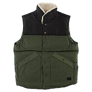 Adidas Mens Utility Down Vest Olive Green M, Color: Olive Green/Black/Off White