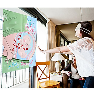 PARTYLOUD Baby Shower Games, Pin The Heart on The Baby, Funny BabyShower Games Activities Diaper Theme Birthday Party Games Supplies Favors for Adults Girl Boy 64 Guests