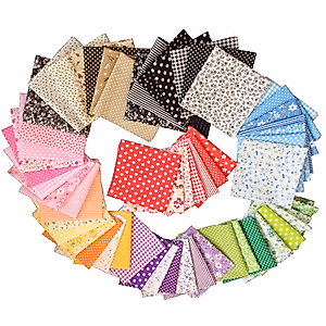 56PCS 6 x 6 Inches Printed Fabrics Cotton Craft DIY Handmade Material Set Bundle Patchwork Squares for Home Crafts Sewing Scrapbooking Quilting…