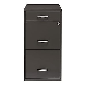 Hirsh Industries Space Solutions 18 inch 3 Drawer Metal File Cabinet with Pencil Drawer Charcoal