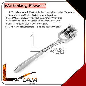 Laja Imports 4 Pcs Set Diagnostic Neurologic Wartenberg Sensory Testing Pinwheel Stimulator for Educational Use