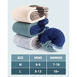 TENYSAF Wool Hiking Socks for Men - Women Lightweight Crew Merino Wool Socks with Cushion for Camping Hunting Work,3 pack