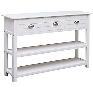 Sideboard,Buffet Cabinet Storage Kitchen Cabinet Farmhouse Buffet Server Bar Wine Cabinet Console Table for Kitchen,Dining Room,Living Room,Entryway,White 45.3"x11.8"x29.9" Wood