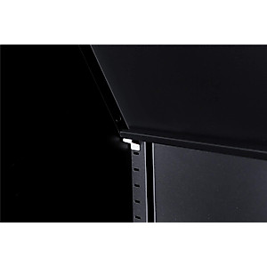 MECOLOR FURNITURE Metal Office File Cabinet with Door and Lock Height Adjustable (Black, 30 inch Glass Door)