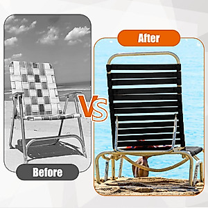 2" Wide Vinyl Straps for Patio Chairs Repair, COITEK 20FT Long Patio Garden Furniture Replacement Straps+ 40 Free Rivets for Outdoor Lawn Furniture Chaise Lounge Repair (Black)