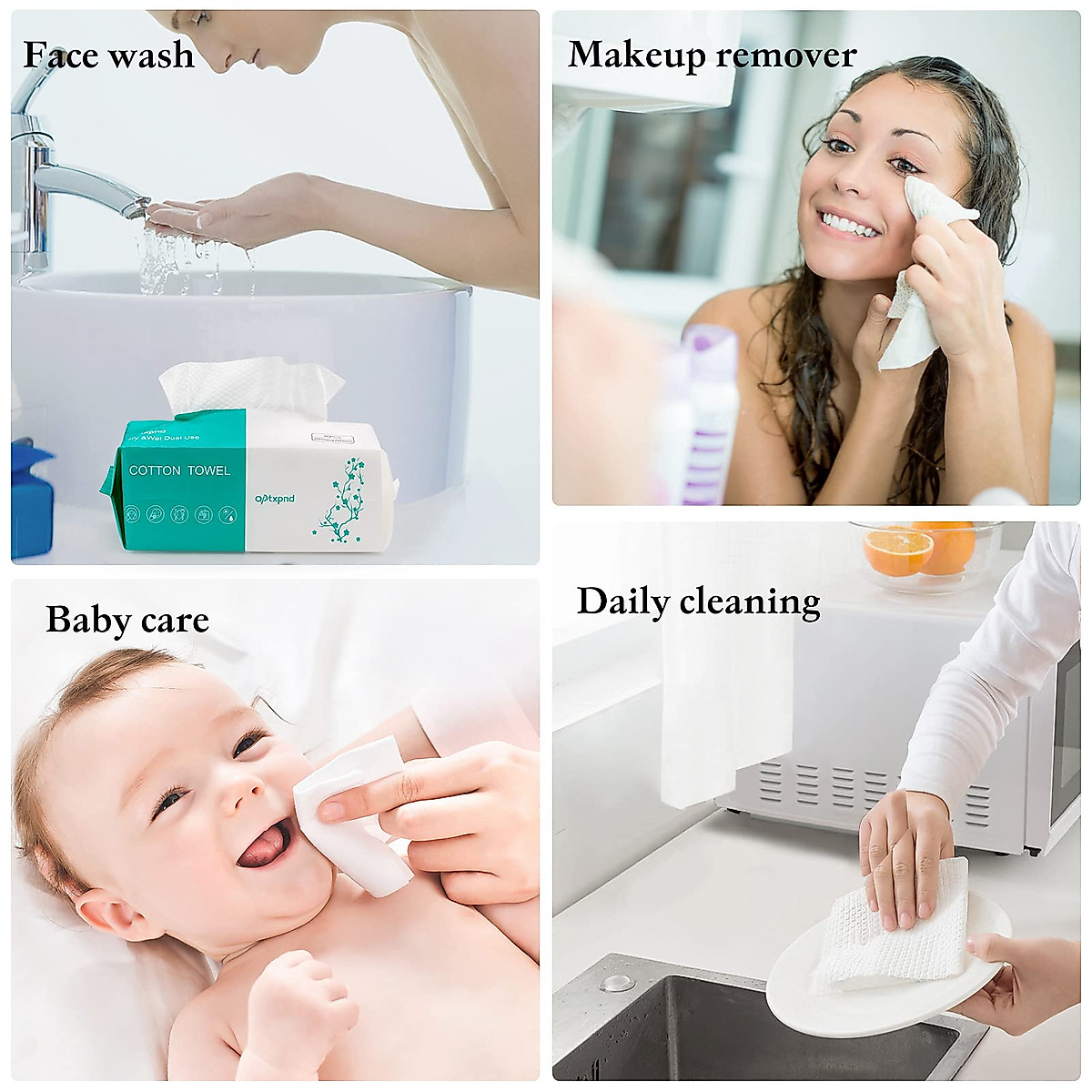 Disposable Face Towel Face Cloths for Washing Face Soft Cotton Face Towels Facial Cloths Towelettes for Washing and Drying for Cleansing and Skincare Office Makeup Remover