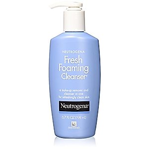 Neutrogena Fresh Foaming Facial Cleanser & Makeup Remover with Glycerin, Oil-, Soap- & Alcohol-Free Daily Face Wash Removes Dirt, Oil & Waterproof Makeup, Non-Comedogenic & Hypoallergenic, 6.7 fl. oz (Pack of 2)