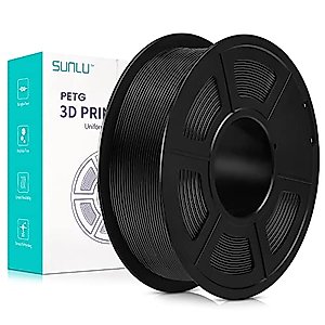 SUNLU 3D Printer Filament, Toughness PETG Filaments for 3D Printing, Neatly Wound Filament, High Strength, Better Flow of SUNLU No Clogging Premium PETG Filament 1.75 +/- 0.02 mm, 1KG Spool, Black