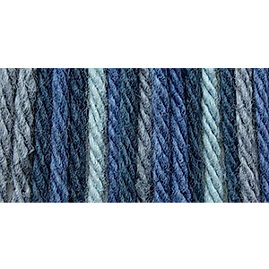 Bernat Handicrafter Cotton Yarn, Gauge 4 Medium Worsted, Blue Camo