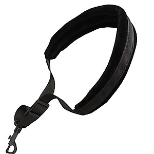 Xinlink Professional Black Colored Padded Alto Tenor Saxophone Neck Strap with Locking Snap Hook for Sax Player Music Instrument