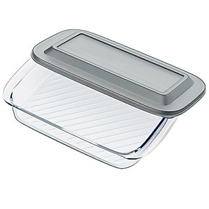 Microwave Bacon Cooker with Cover，Glass Airtight Bacon Container Keep for Refrigerator BPA Free Dishwasher and Microwave Oven Safe Refrigerator Organizers and Storage for Cheese lunchmeat Pizza Cooker