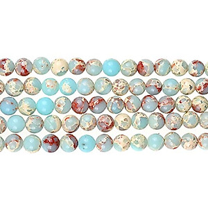 4mm Natural Blue Snakeskin Gemstone Round Loose Beads Crystal Stone Bracelet Necklace Accessories Crafts for Jewelry Making DIY,1 Strand 15"