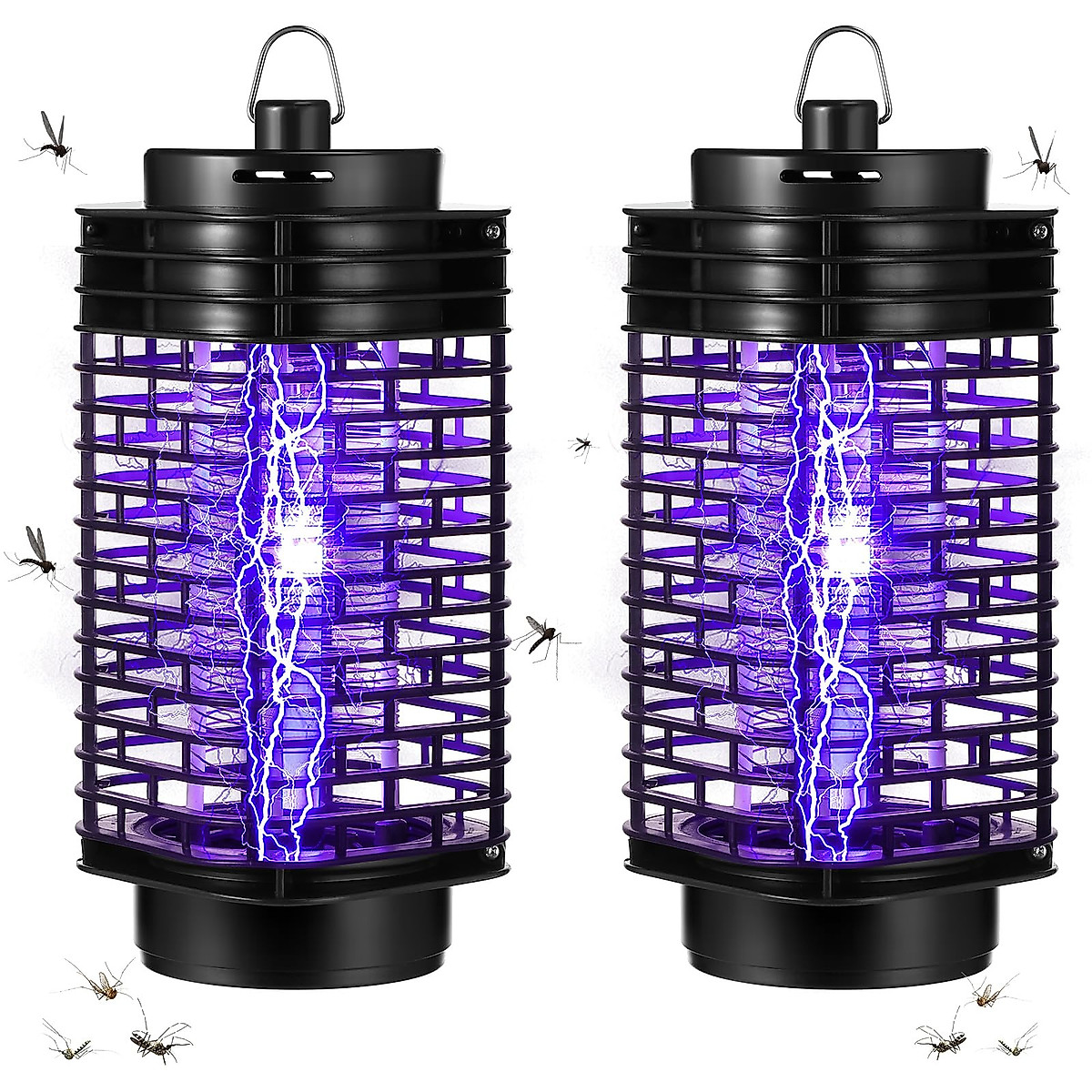 Kittmip 2 Pcs Bug Zapper Mosquito Zapper Fly Traps Indoor for Home Mosquito Repellent Outdoor Patio Insect Trap Killer for Kitchen Backyard Garden Camping Bedroom Office Fruit, Black