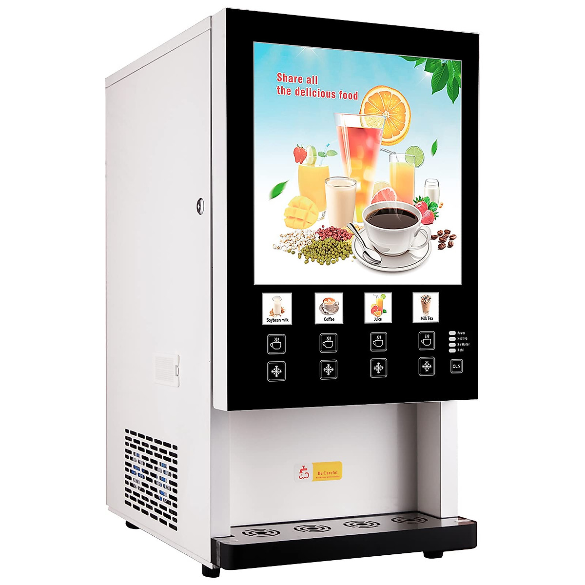 gusohapy 4 Flavors, 4 Cold Drinks And 4 Hot Drinks, Filtered Water Commercial Instant Coffee Milk Tea Machine Commercial Beverage Dispenser Self Cleaning and parts