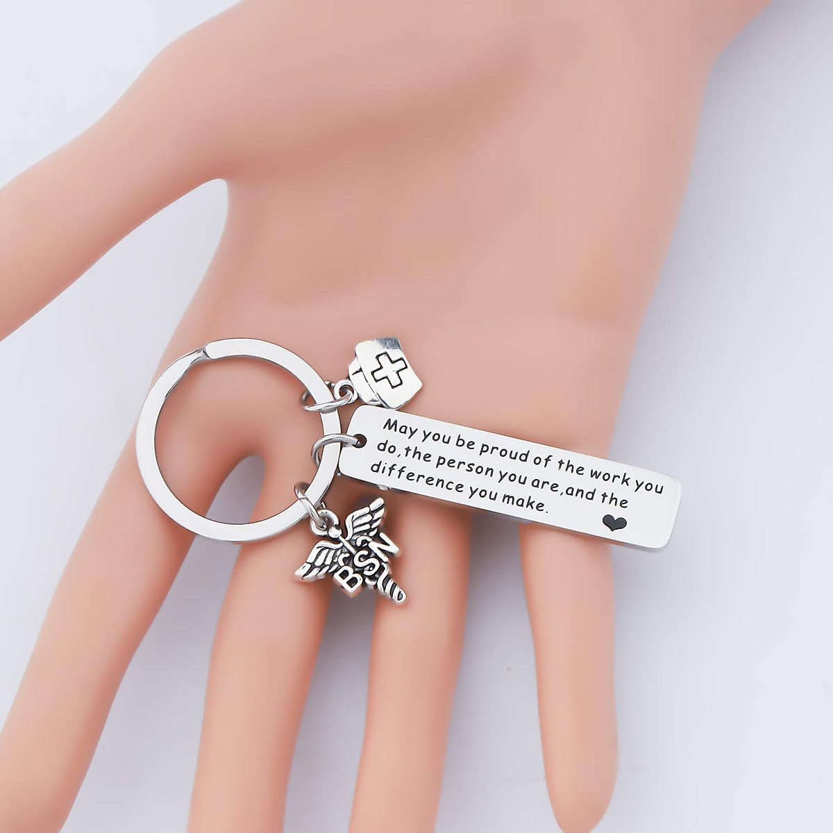 SEIRAA BSN Keychain BSN Graduation Gifts You Make A Difference Bachelor of Science Nursing Gifts Keychain for Nursing School (BSN keychain)