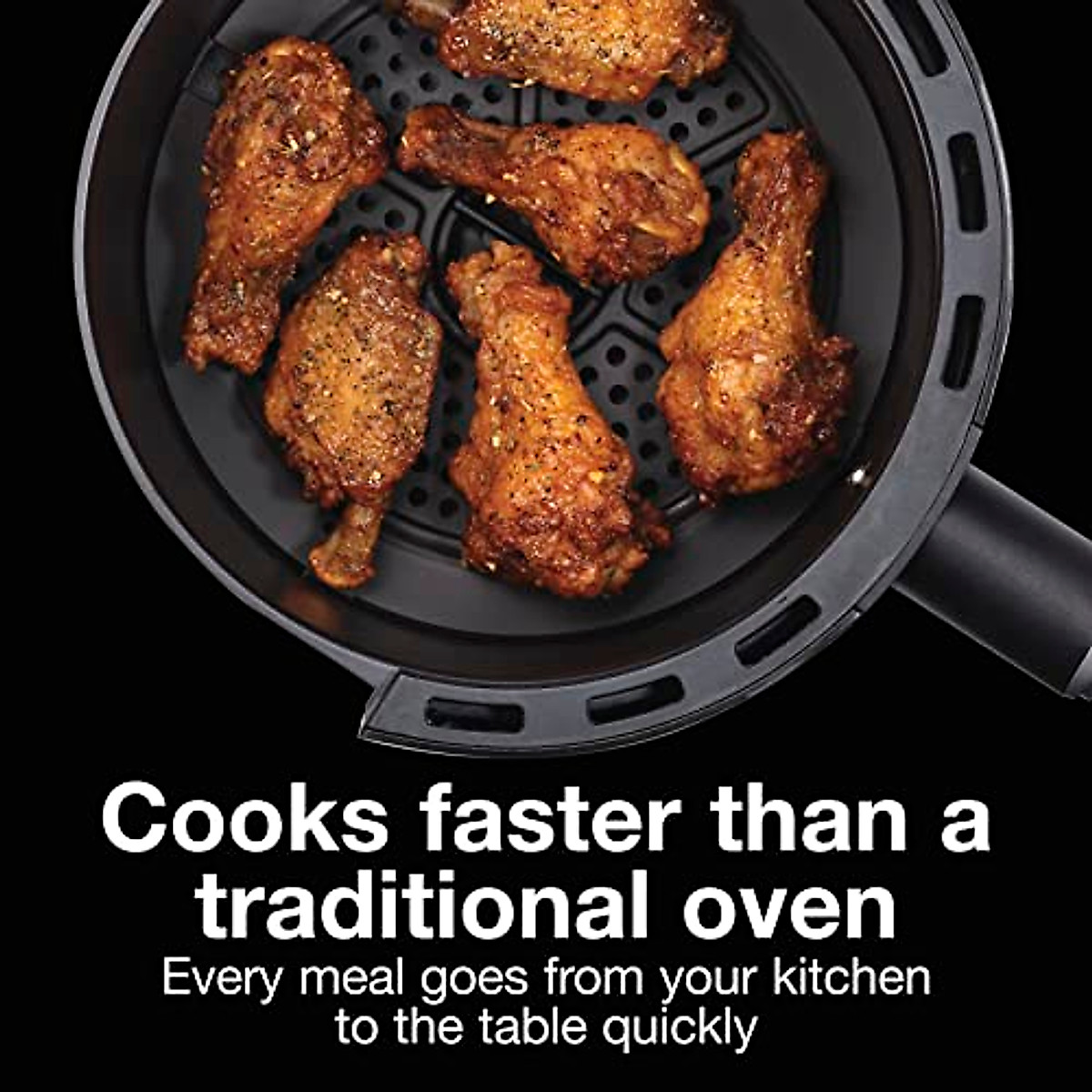 Proctor Silex 3.7 QT Air Fryer Oven with Temperature Control, 30 Min Timer, Non Stick Basket, 1350W, Black (35056)