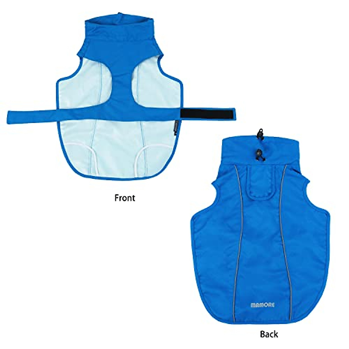 Waterproof Dog Raincoat with Reflective Strip, Adjustable Breathable Rain Coat Jacket with Leash Hole for Pets (Medium, Blue)