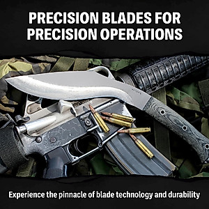 Condor Tool & Knife K-tact Kukri Knife | Gardening Machete | High Carbon Steel | Micarta Handle | Kydex with Leather Belt Loop Sheath | Gurkha Knife | Convex Grind | 6mm Thick | 14.5in Blade | 32.4oz