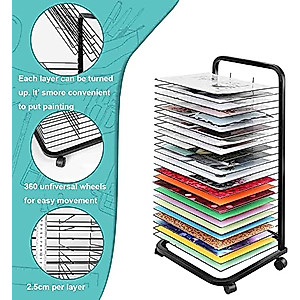 Art Drying Rack, Foldable Floor-Standing Easel, Wire Mesh 8KA3 Oil Painting Panel Display Rack, Suitable for Art School Creative Studio
