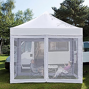 Yaheetech 10'x10' Pop Up Canopy with Removable Mesh Side Walls, Commercial Instant Tent, Instant Canopy Tent for Camping, Family Outings, Wedding