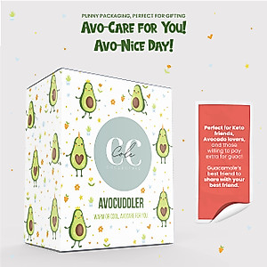 Cole Avocado Microwavable Heating Pad - Pillow Plush Food Toy- Warm Cute Cozy Soft Heatable Stuffed Animal Hot and Cold Therapy for Cramps, Back, Neck Pain Relief Stress Comfort Gift