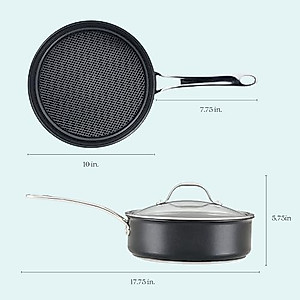 Anolon X Hybrid Nonstick Induction Saute Pan With Lid, 3.5 Quart - Charcoal Gray