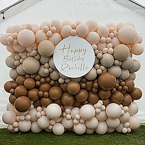 Brown Balloons Garland Arch Kit Double-Stuffed Nude Balloons Tan Coffee Brown Blush Neutral Balloons Jungle Theme Woodland Teddy Bear Baby Shower Birthday Party Decorations